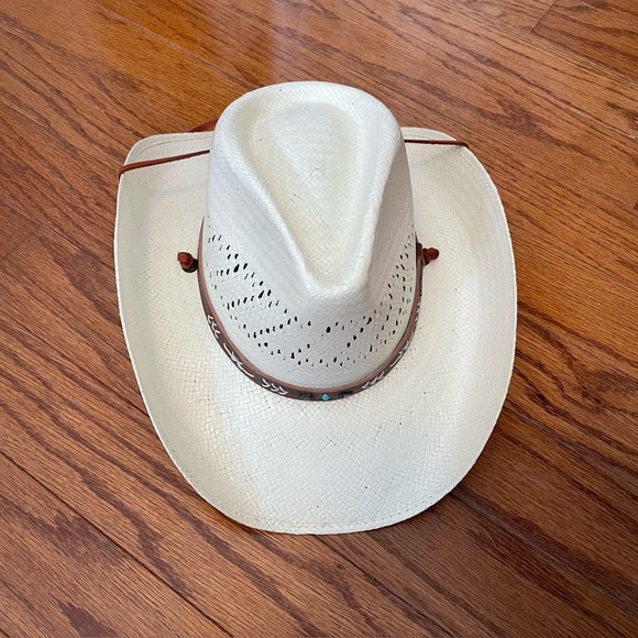 Stetson | Accessories | Stetsonwhite Straw Cowboy Hat Small | Poshmark